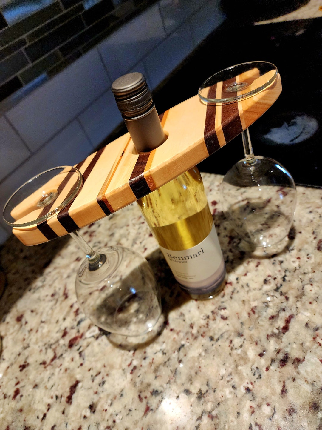 Hand Made Wine Caddy With Cherry, Walnut and Maple - Etsy