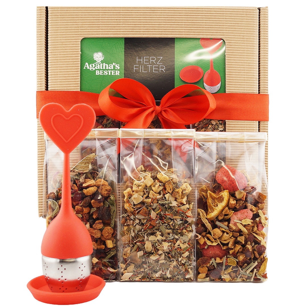 Tea Gift Set: Fruit Tea Blends With Heart Infuser - Etsy