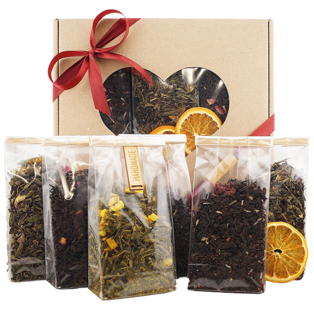 Tea Gift Set "black and Green Tea "with Love" Unitea Land 300g (10.6oz), Tea Lover Pack, Loose ...