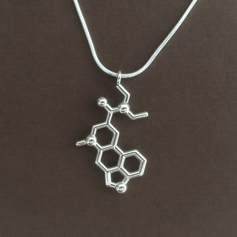 LSD Molecule Necklace in Solid Sterling Silver - Etsy