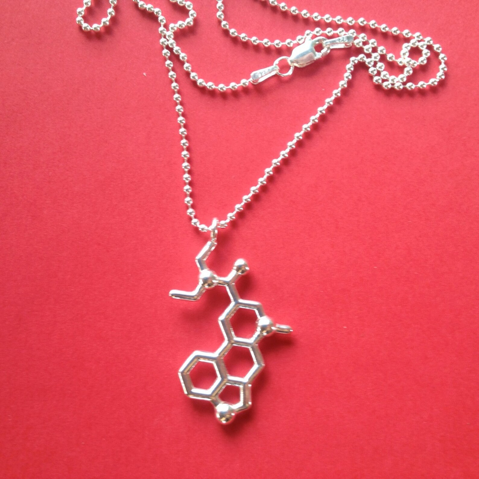 LSD Molecule Necklace in Solid Sterling Silver - Etsy