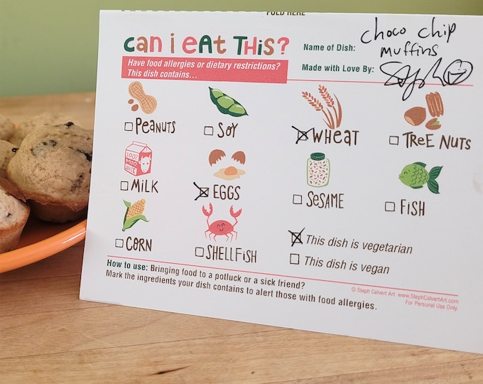 Printable Download Potluck Food Allergy Tent Card Food Allergies ...