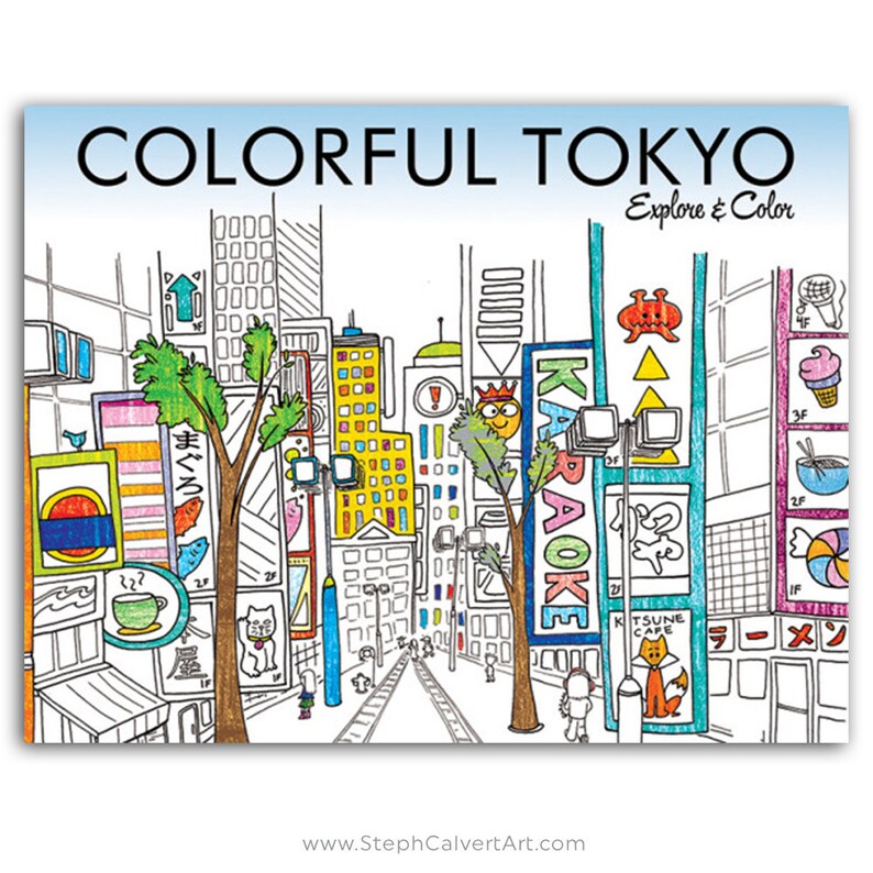 Colorful Tokyo Coloring Book - Etsy