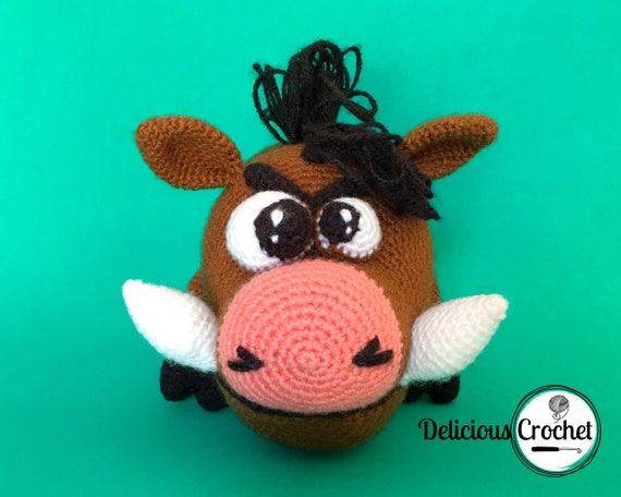Amigurumi crochet toy Pumbaa Handmade PumbaaCrochet pig Crochet boar ...