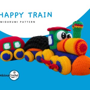 Train Crochet Pattern – Amigurumi Happy Train PDF – Crochet Toy Pattern ...