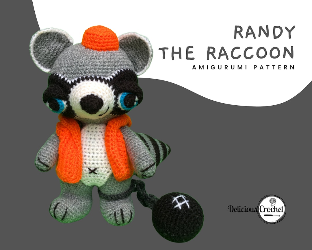 Amigurumi Pattern Crochet Raccoon Coon Randy Animal Doll Toy PDF ...