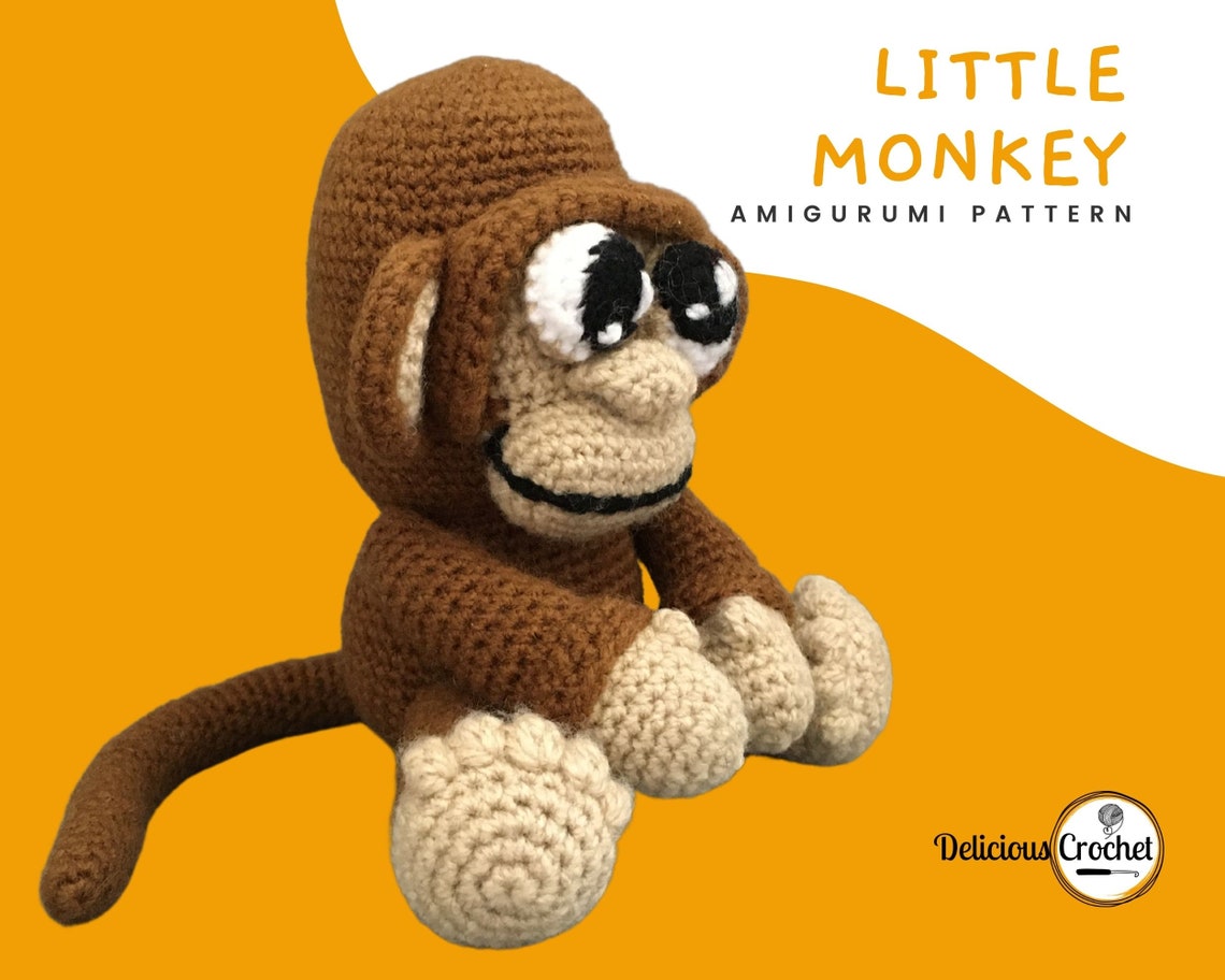 Amigurumi Pattern Crochet Monkey Chimpanzee Ape Animal Doll Toy PDF ...