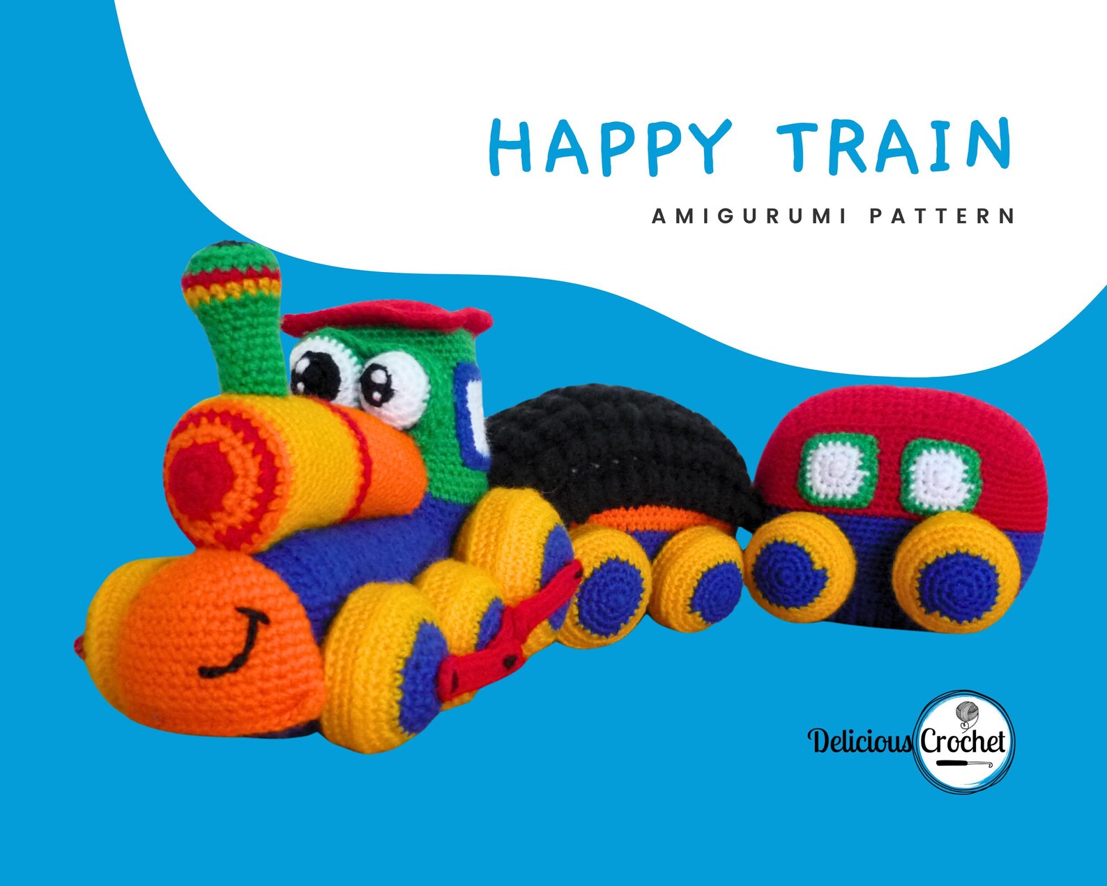 Train Crochet Pattern – Amigurumi Happy Train PDF – Crochet Toy Pattern ...