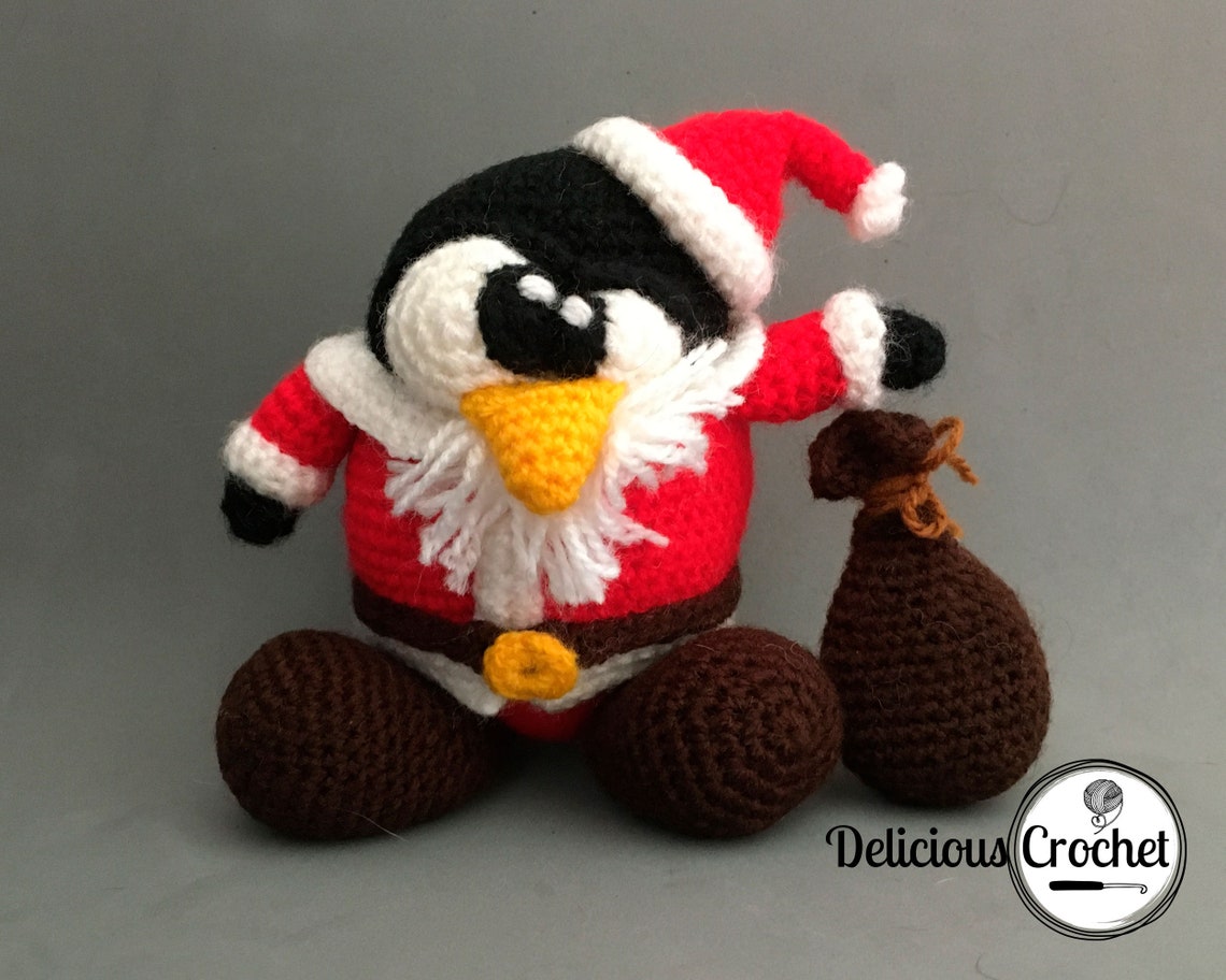 Amigurumi Pattern Crochet Santa Claus Tux and Elves Amigurumi Penguin ...