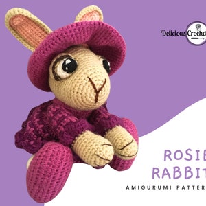 Amigurumi Pattern Crochet Rosie Rabbit Bunny DIY Digital Download - Etsy