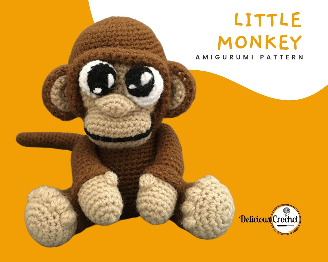 Amigurumi Pattern Crochet Monkey Chimpanzee Ape Animal Doll Toy PDF ...