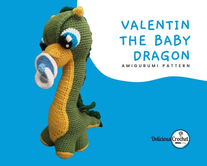 Amigurumi Pattern Crochet Dragon Baby Dragoon Animal Reptile Doll Toy ...