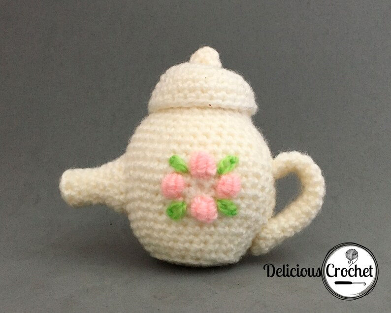 Amigurumi Pattern Crochet Mini Tea Set and Cupcakes Muffins Miniature ...