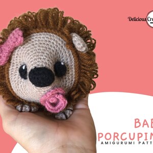 Amigurumi Pattern Crochet Porcupine Baby Hedgehog Animal Doll Toy PDF ...