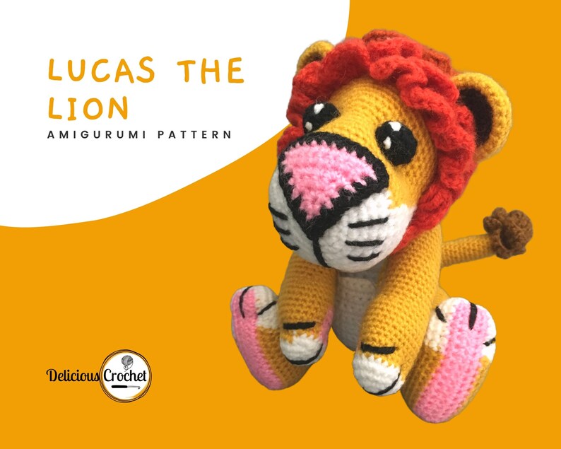 Amigurumi Pattern Crochet Lucas LION DIY Digital Instant - Etsy