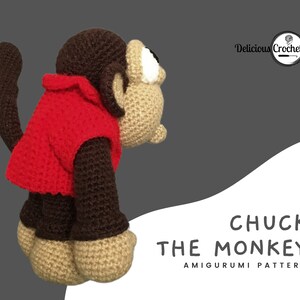 Amigurumi Pattern Crochet Chuck Monkey Chimpanzee Doll DIY Digital ...