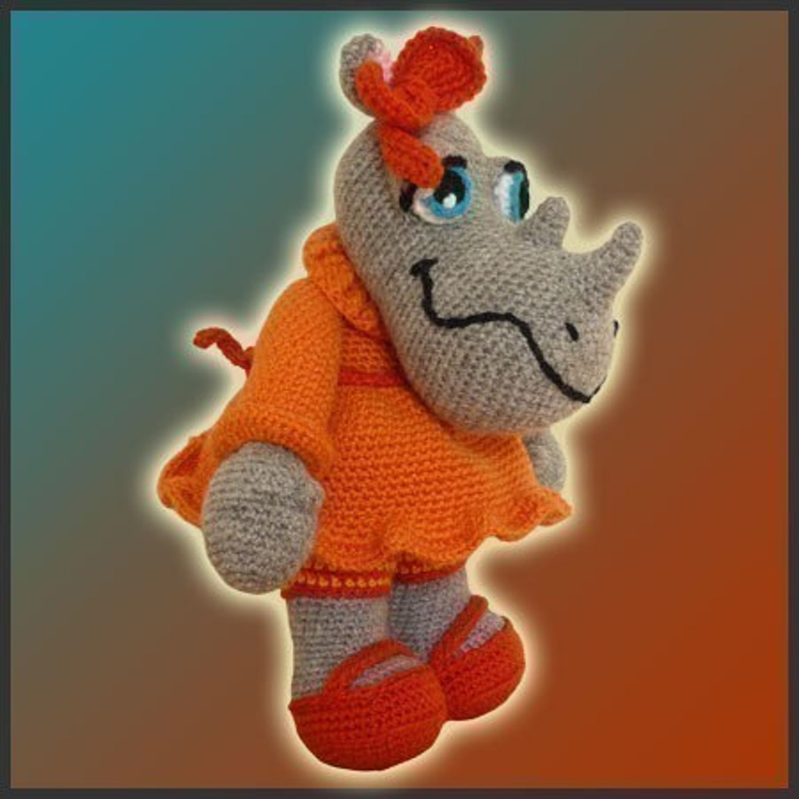 Amigurumi Pattern Crochet Rhinoceros Rhino Doll Animal Toy PDF - Etsy