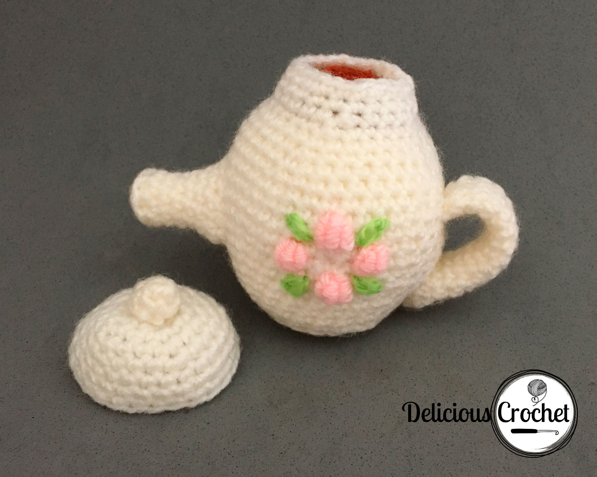 Amigurumi Pattern Crochet Mini Tea Set and Cupcakes DIY Digital ...