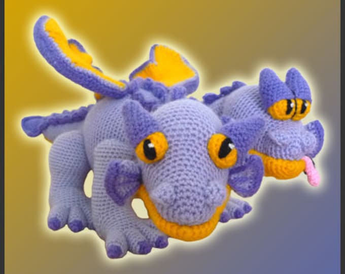 Amigurumi Pattern Crochet Gemini Two-headed Dragon DIY Digital Download ...