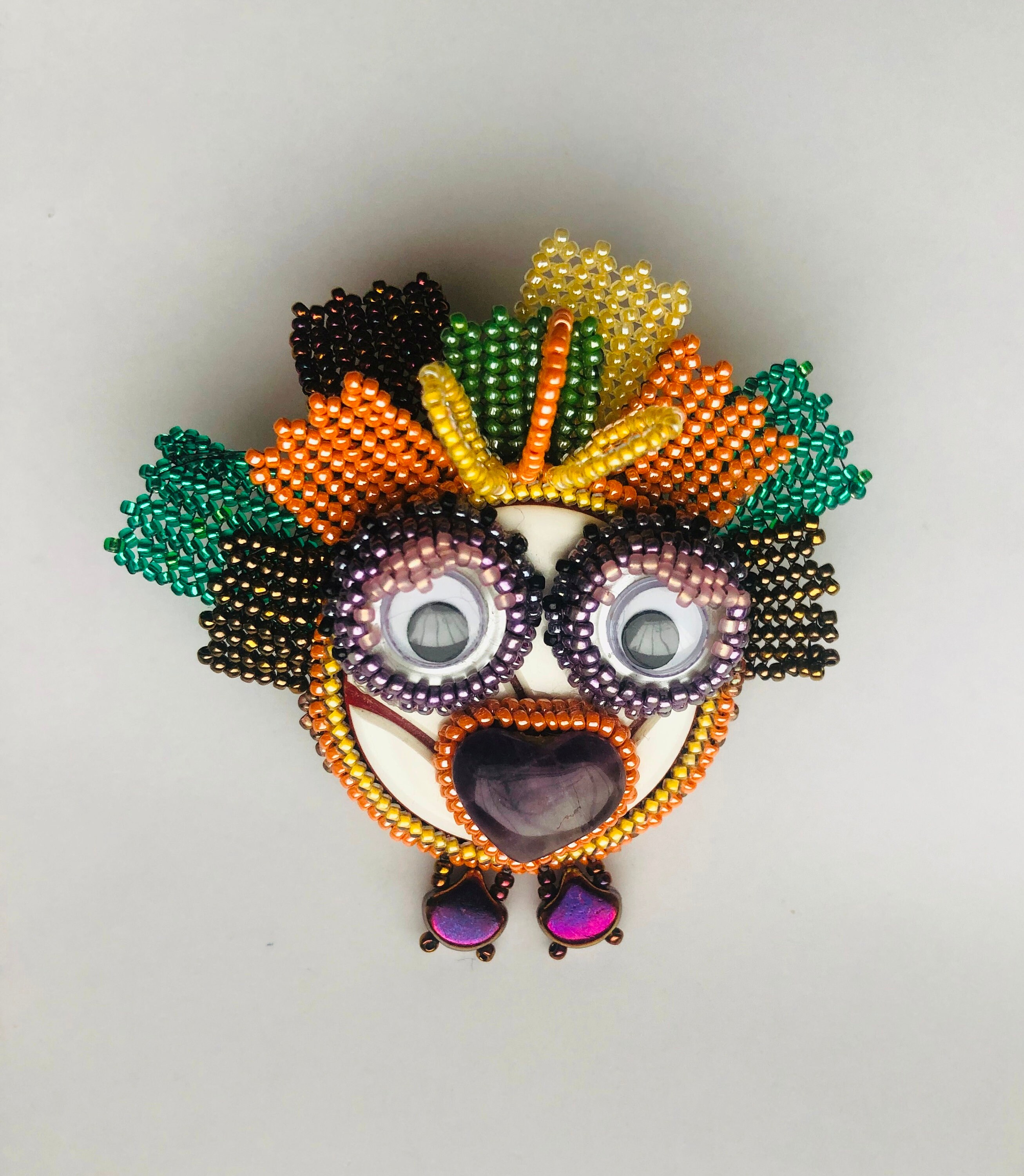 Thanksgiving Turkey Whimsical Turkey Face Brooch Beadwoven - Etsy