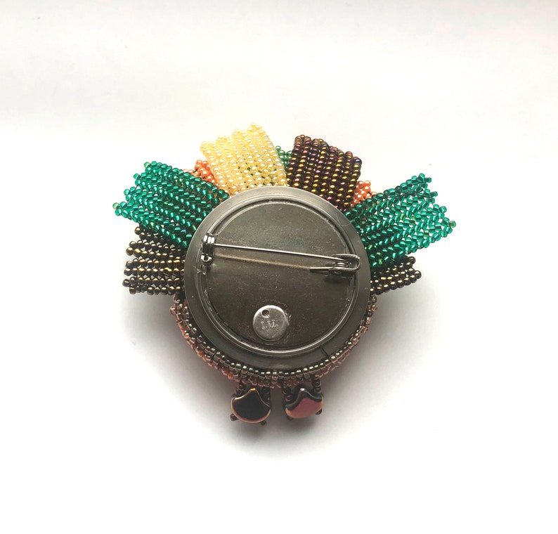 Thanksgiving Turkey Whimsical Turkey Face Brooch Beadwoven - Etsy