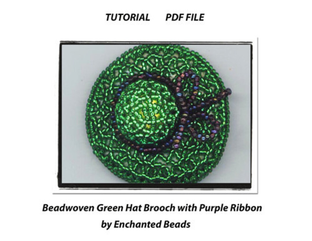 PDF File COMMERCIAL Tutorial . DIY. Green Hat Brooch . - Etsy