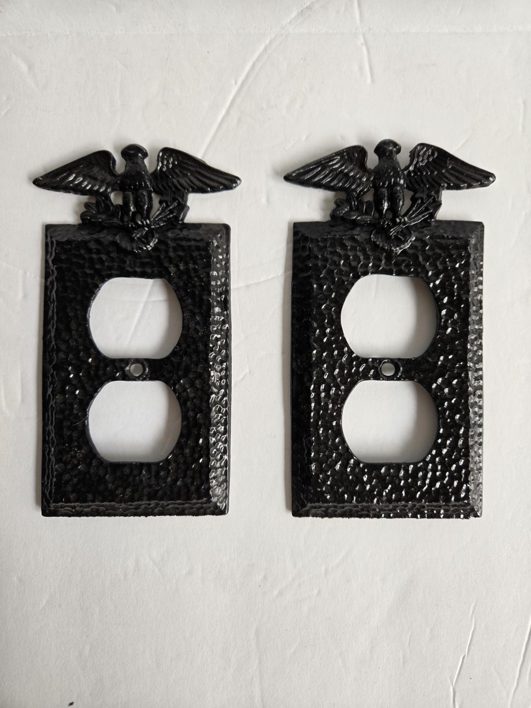 Vintage Black Hammered Metal Colonial Style Eagle Outlet Cover - Etsy