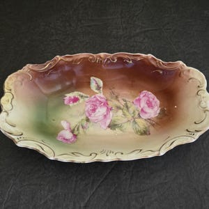Antique Porcelain Roses Relish Dish - Etsy