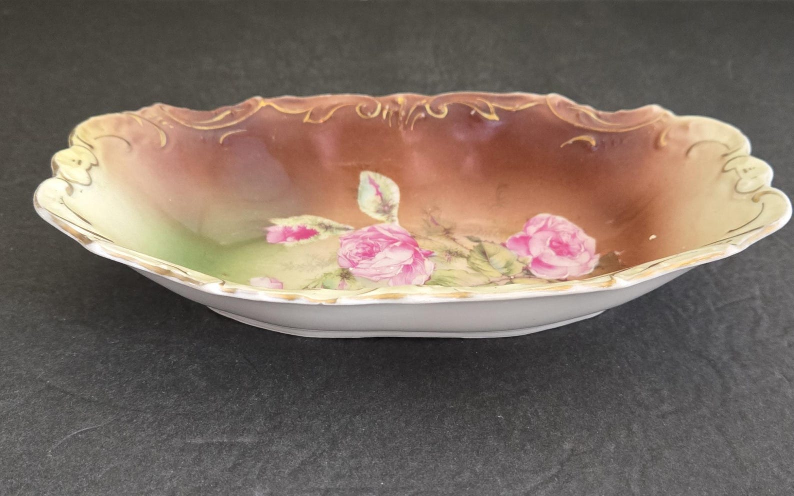 Antique Porcelain Roses Relish Dish - Etsy