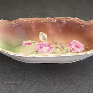 Antique Porcelain Roses Relish Dish - Etsy