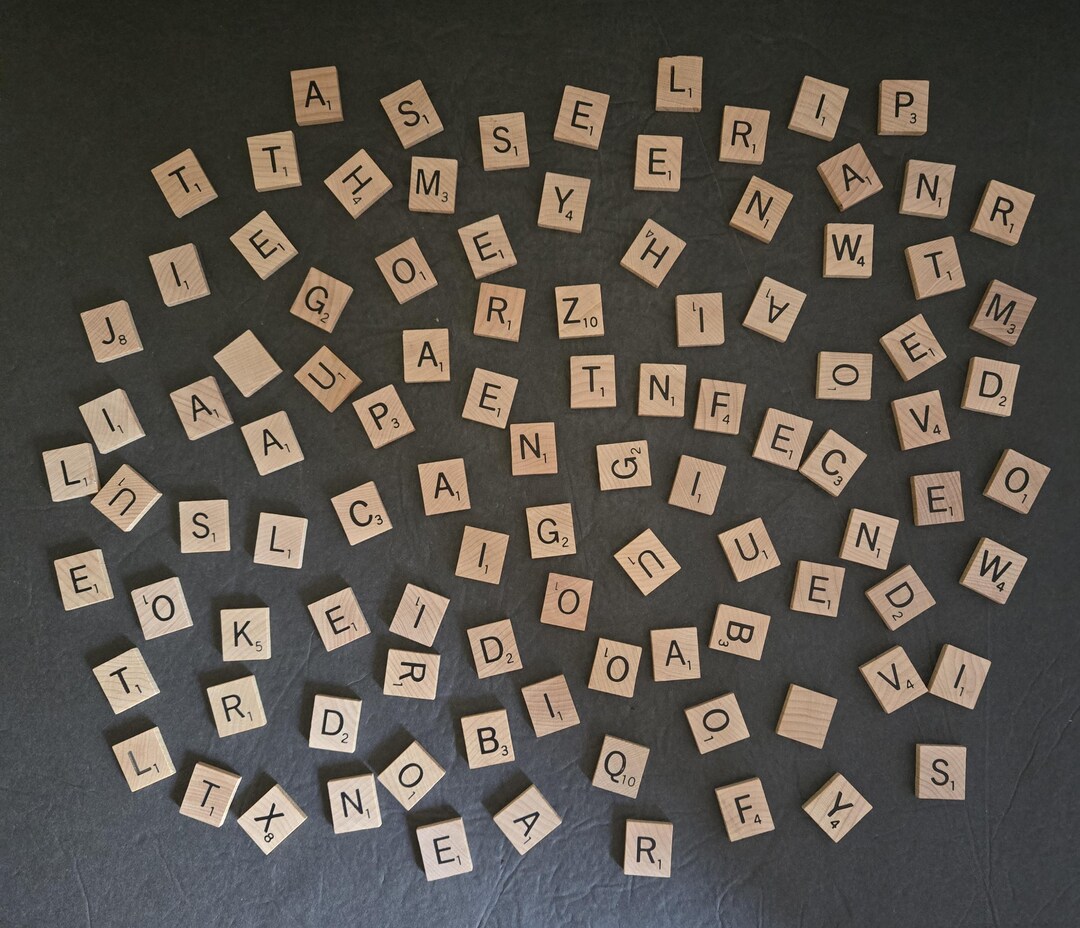 Wood Scrabble Game Letters Lot of 100 Vintage Crafting and Decor Light ...