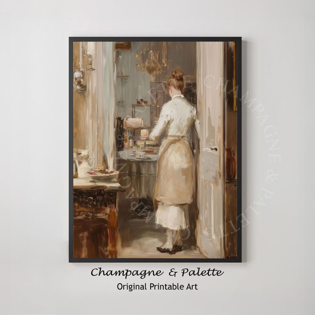 Vintage Butler’s Pantry Print Victorian Kitchen Scene Art Vintage ...