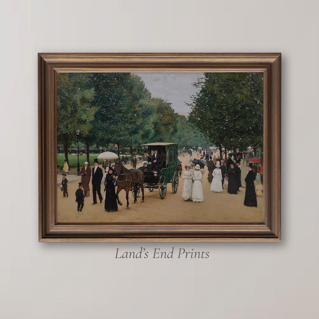 Victorian Park Promenade With Carriage Printable | 2510-98 - Etsy