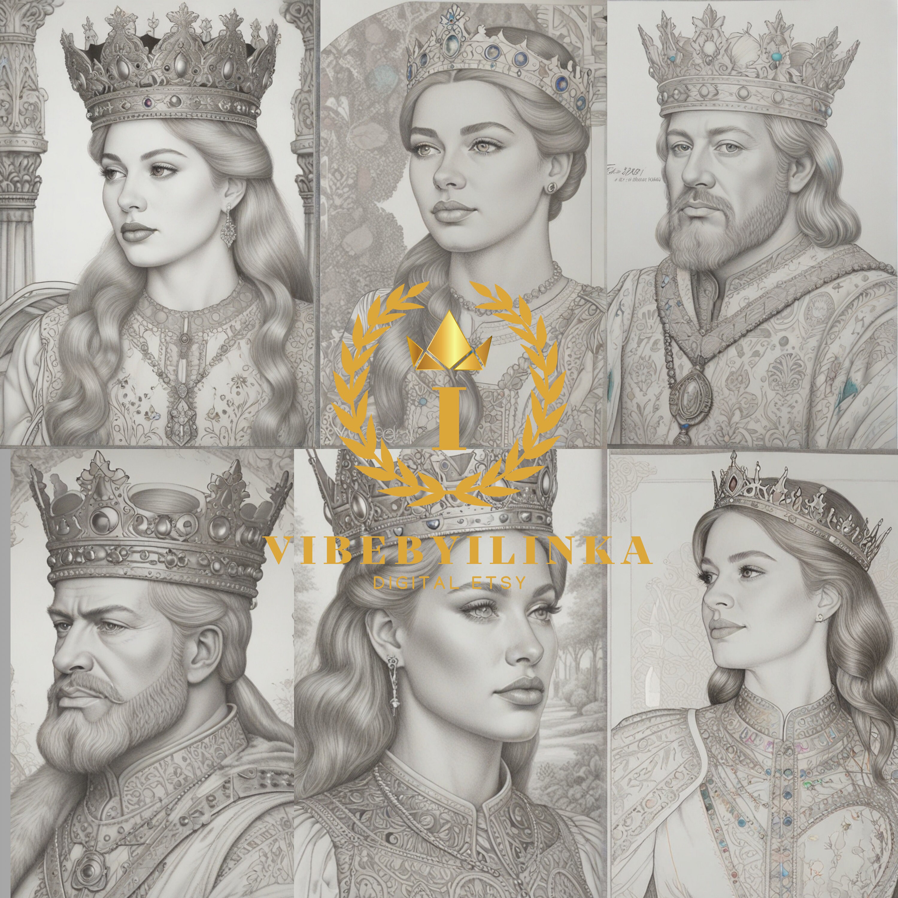 Regal Coloring Adventure: 10 Royal Drawings for Kids - Etsy