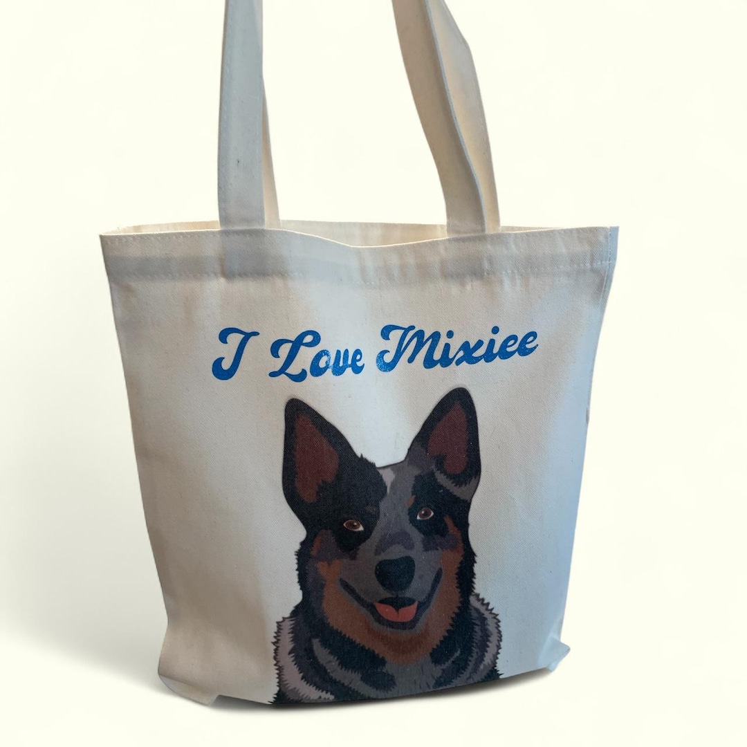 Custom Dog Canvas Tote Bag, Personalized Pet Portrait - Etsy