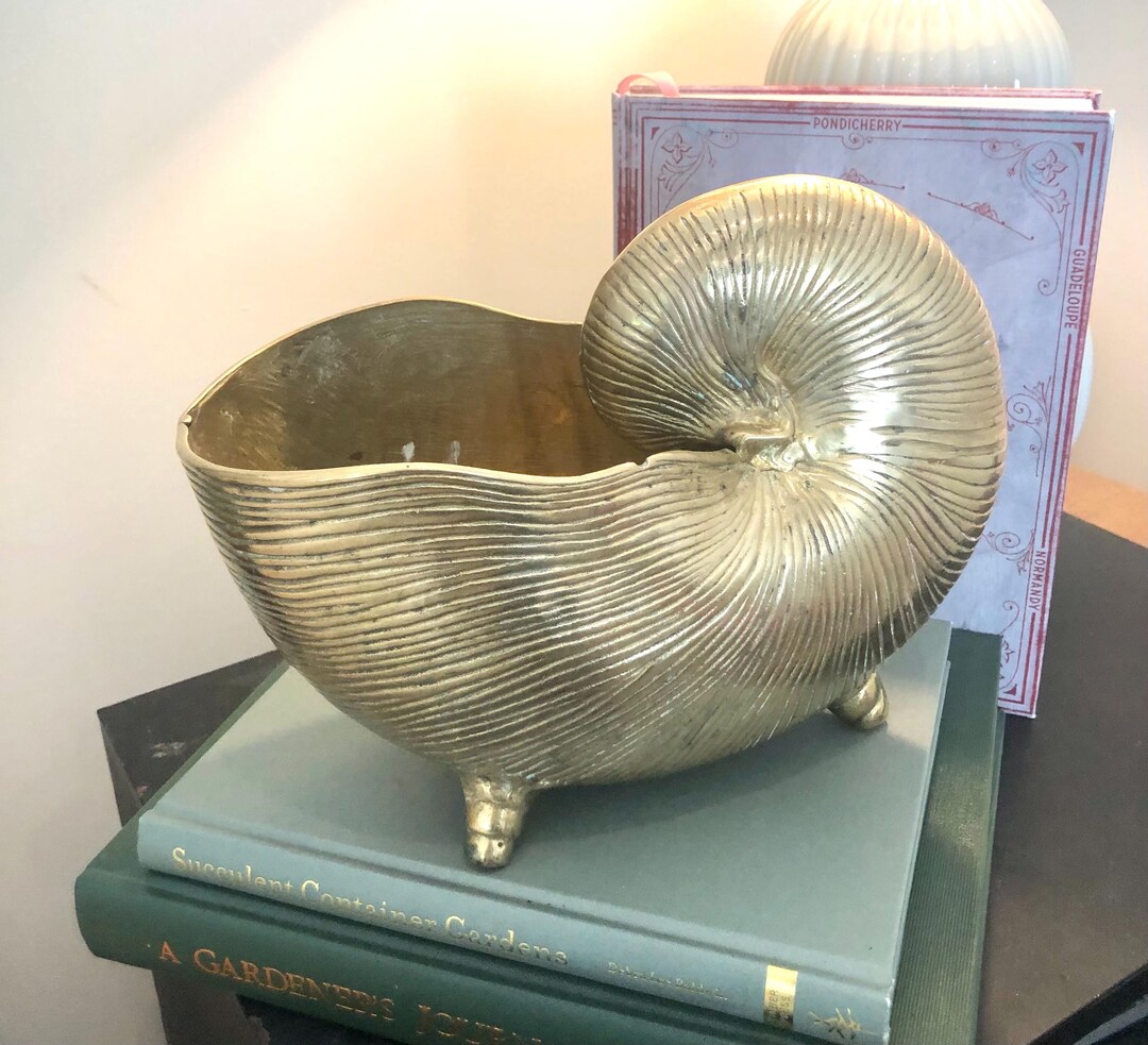 Vintage Mid-century Modern Brass Nautilus Sculpture - Large Size ...