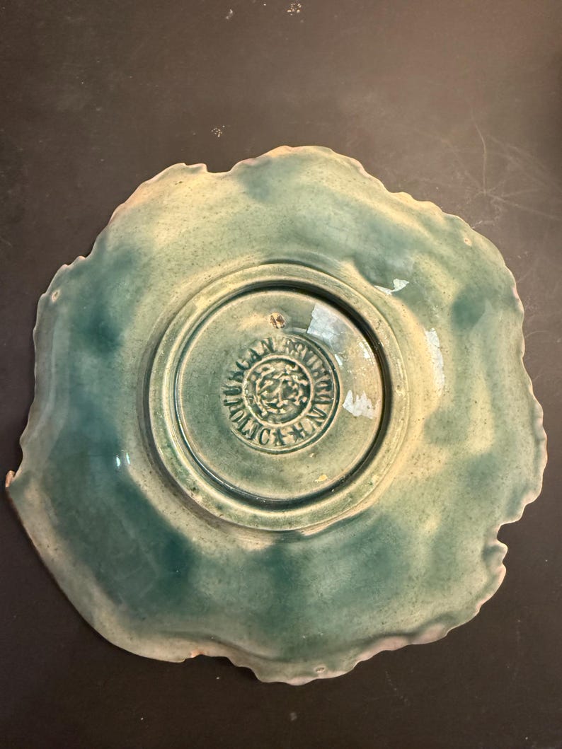 Antique 19th Century Griffin, Smith & Hill Etruscan Majolica Oak Leaf Tray – Marked – 8 ...