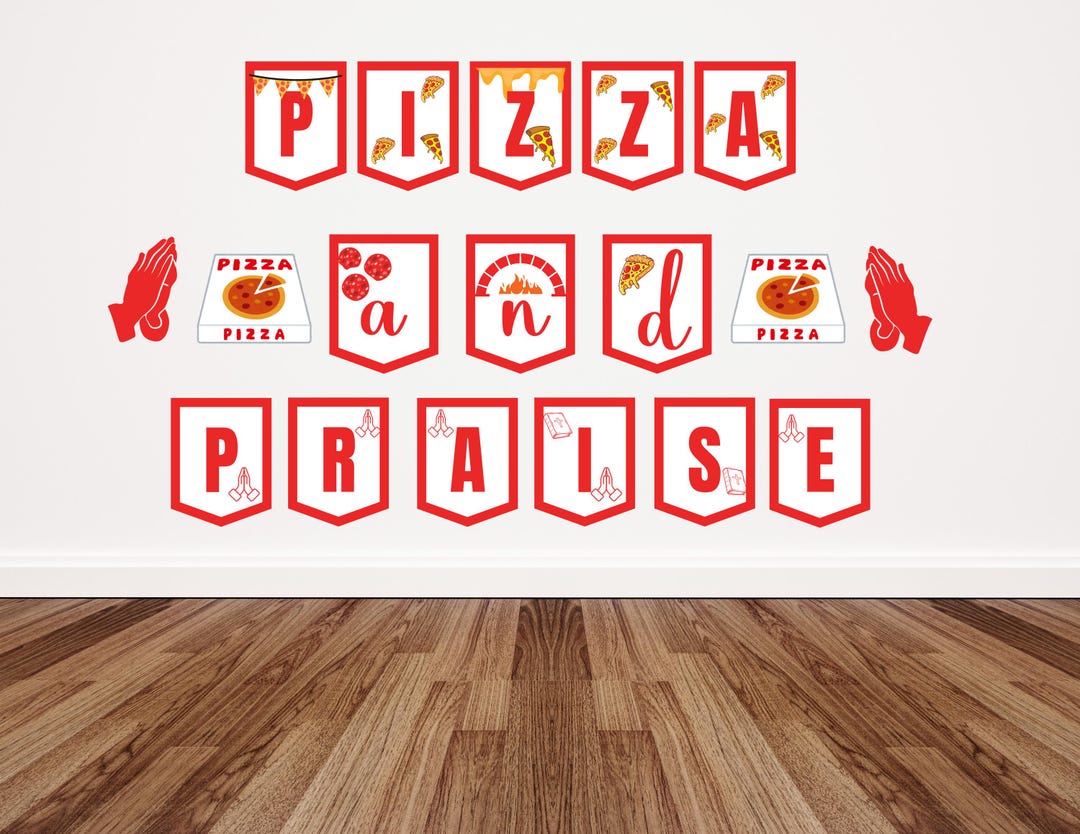 Pizza and Praise Banner, Party Banner, Christian Banner, Christian ...