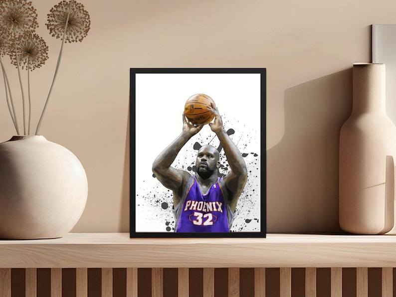 Shaquille O'neal Phoenix Suns Basketball Art Print, Digital Download ...