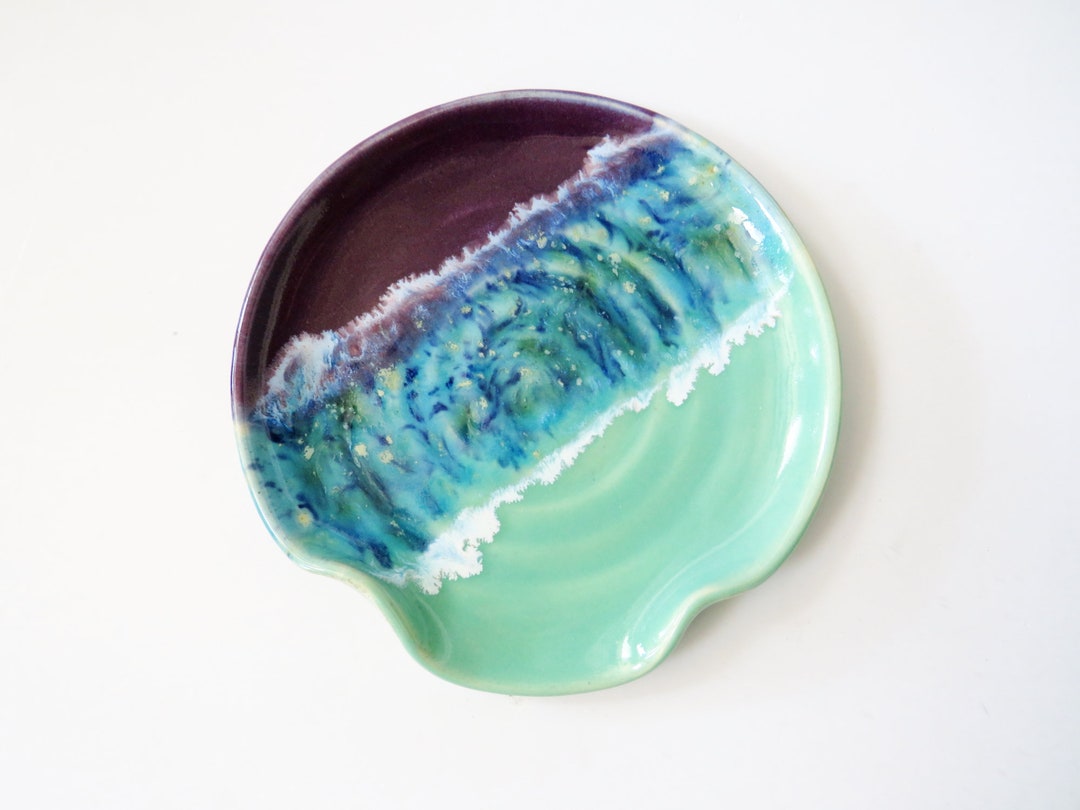 Spoon Rest Layered Purple Blue and Green Ladle Rest - Etsy