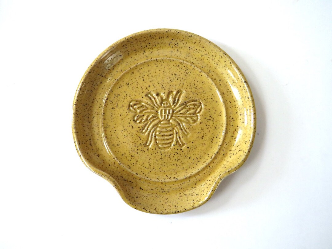 Yellow Spoon Rest With Bee Ladle Rest - Etsy