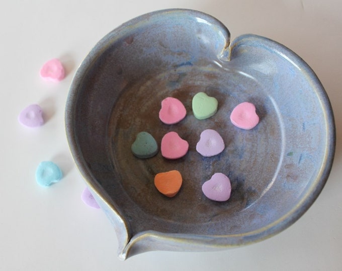 Periwinkle Heart Shaped Pottery Dish - Etsy