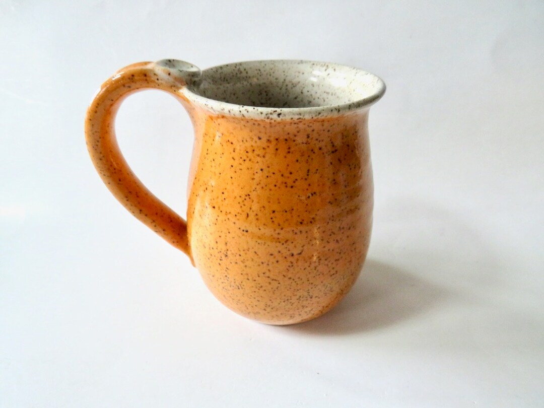 Speckled Orange Pottery Mug, Ceramic Coffee Cup, 14 Oz Ready to Ship - Etsy