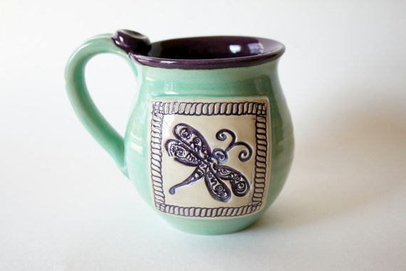 Items similar to Dragonfly Mug, Choose Your Own Colors, Made to order ...