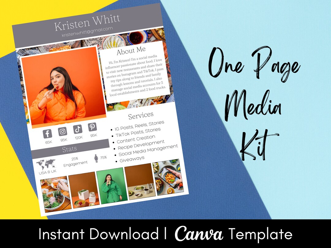 MEDIA KIT Template Social Media Digital Template Influencer Brand ...