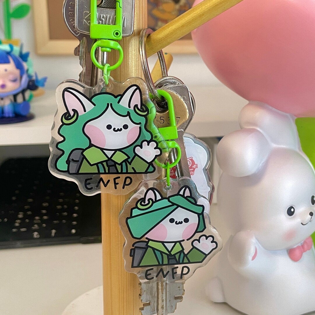 Unique MBTI Cat Keychains Custom Personality Designs - Etsy