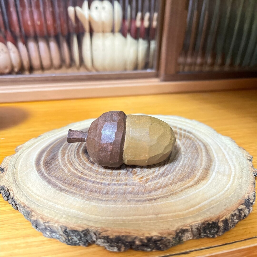 Aahandcrafted Wooden Chestnut Figurine Artisan Carved Chestnut ...