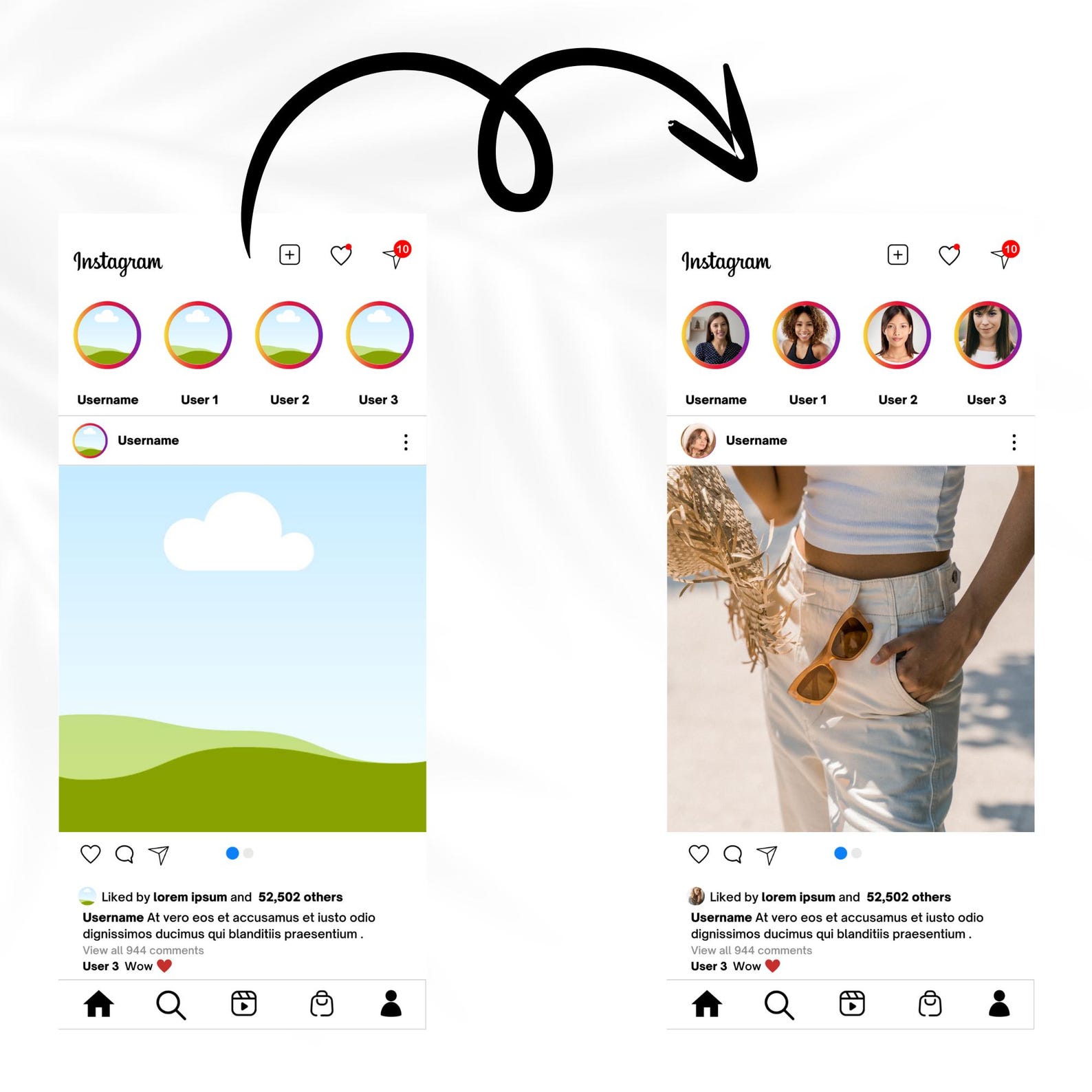 Instagram Profile Mockup Editable Canva Templates, Social Media ...
