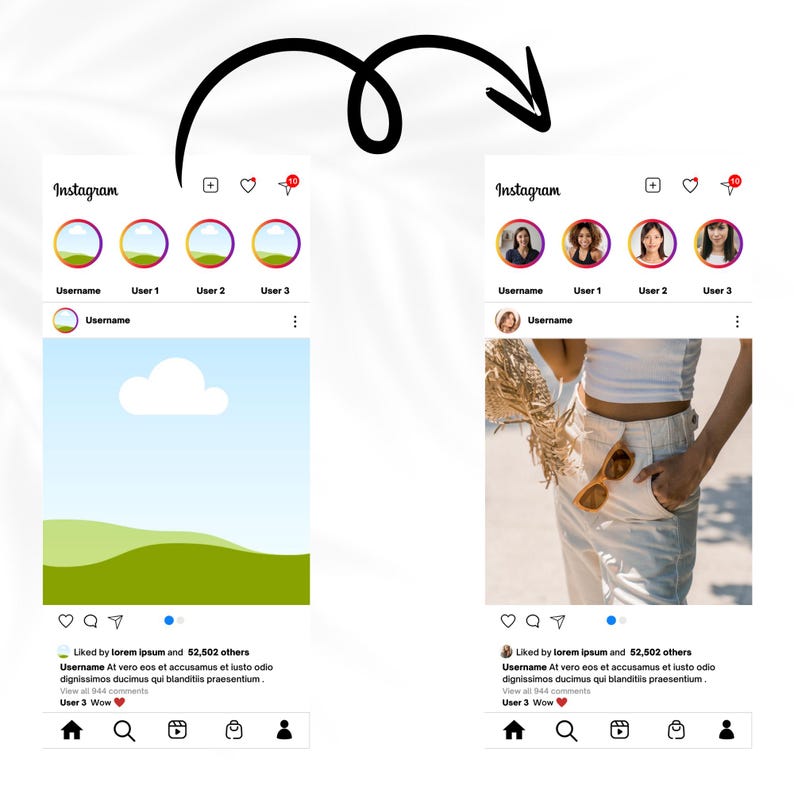 Instagram Profile Mockup Editable Canva Templates, Social Media ...