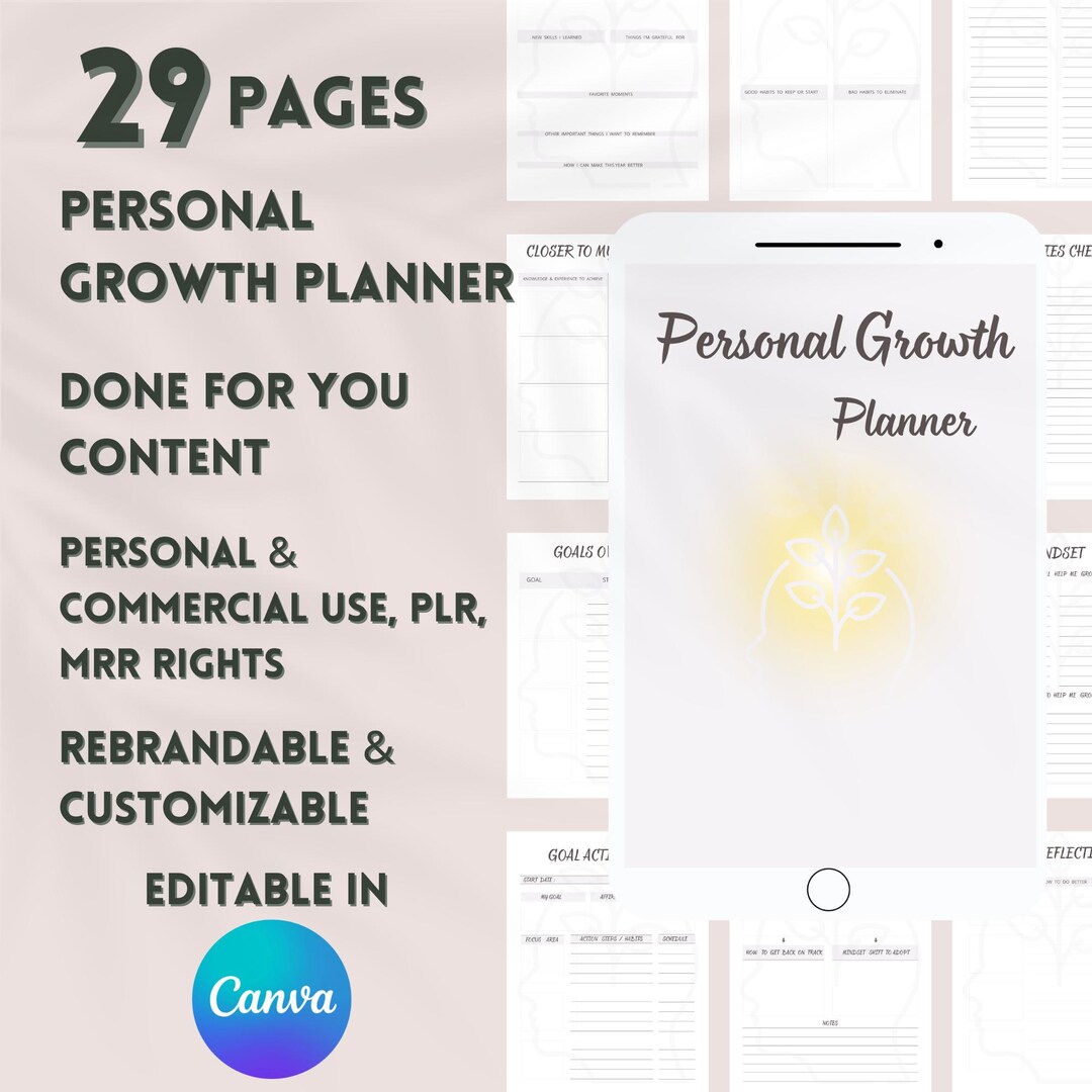 Personal Growth Planner, Success Planner, Personal Development, Goal ...